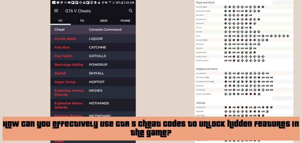 How can you effectively use GTA 5 cheat codes to unlock hidden features ...